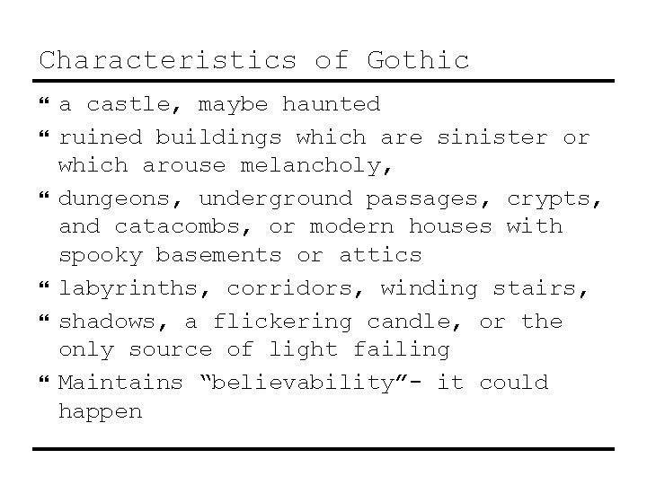 Introduction to Gothic and Horror Writing Brainstorming Background