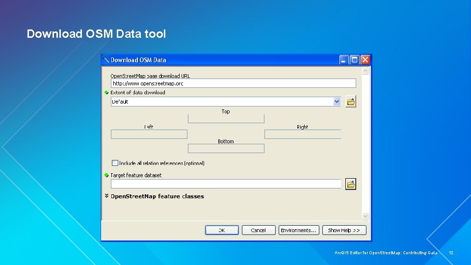 Arc GIS Editor for Open Street Map Contributing
