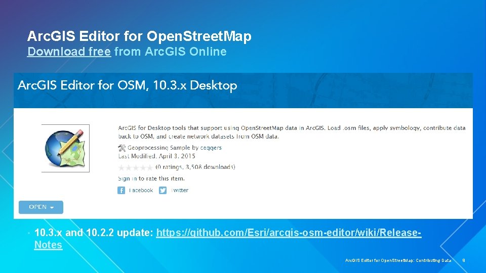 Arc GIS Editor for Open Street Map Contributing