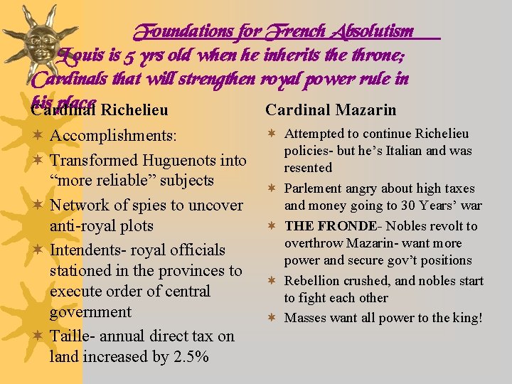 King Louis XIV What is Absolutism Sovereign power