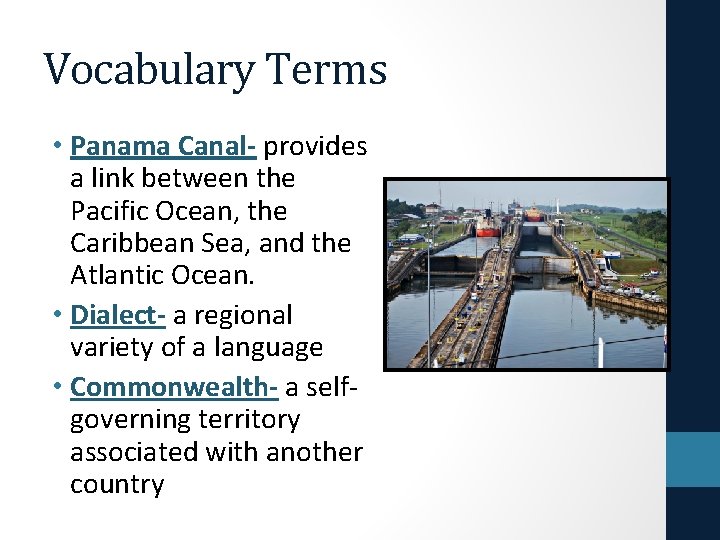 Chapter 8 Central America the Caribbean Vocabulary Terms