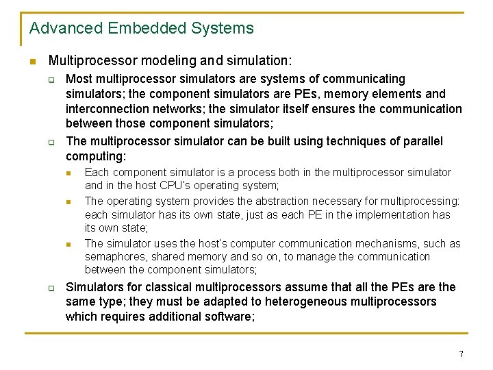 Advanced Embedded Systems Lecture 11 Multiprocessors In Embedded