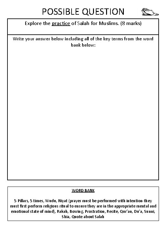 Islam Topic 3 Revision Booklet Practices that shape