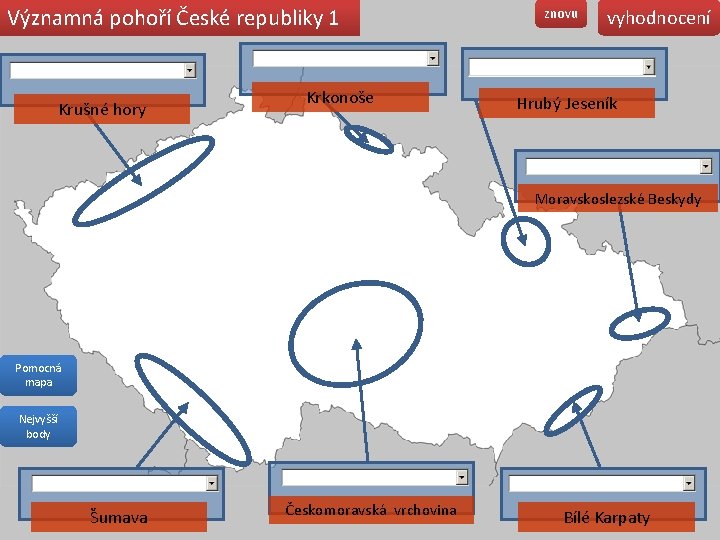 Vznamn poho esk republiky 1 interaktivn slep mapa