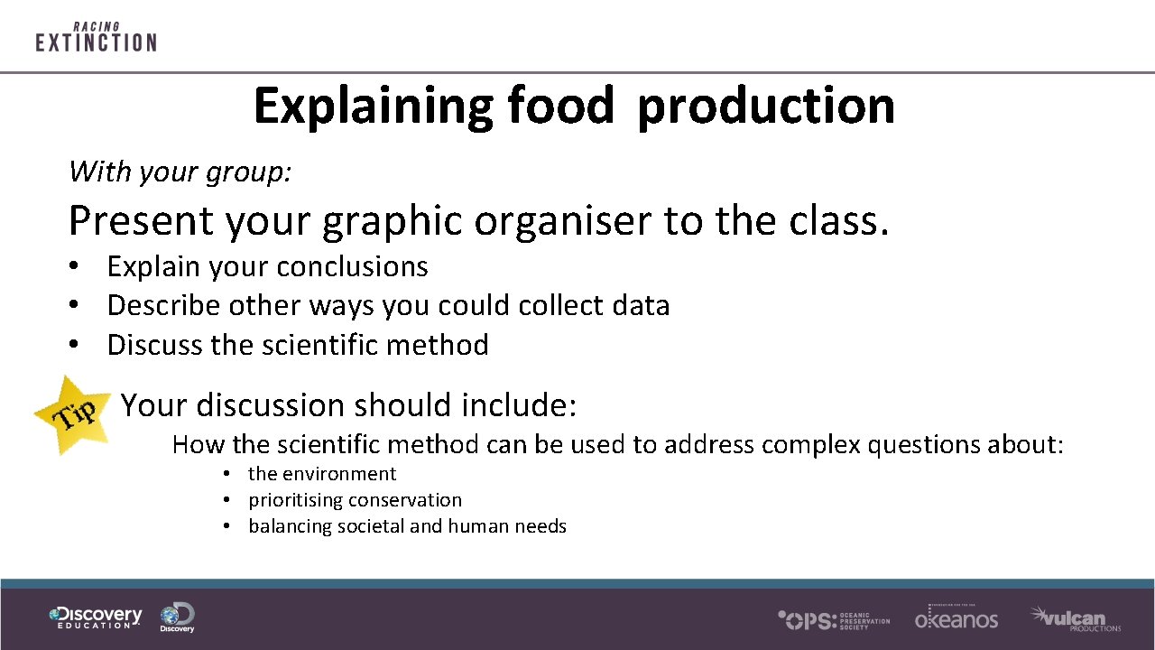 Sustainability of our food chain Food production and