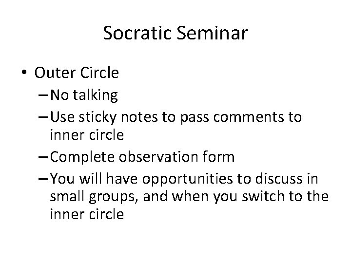 Socratic Seminar Epigenetics AP Biology Socratic Seminar Norms