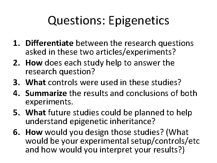 Socratic Seminar Epigenetics AP Biology Socratic Seminar Norms