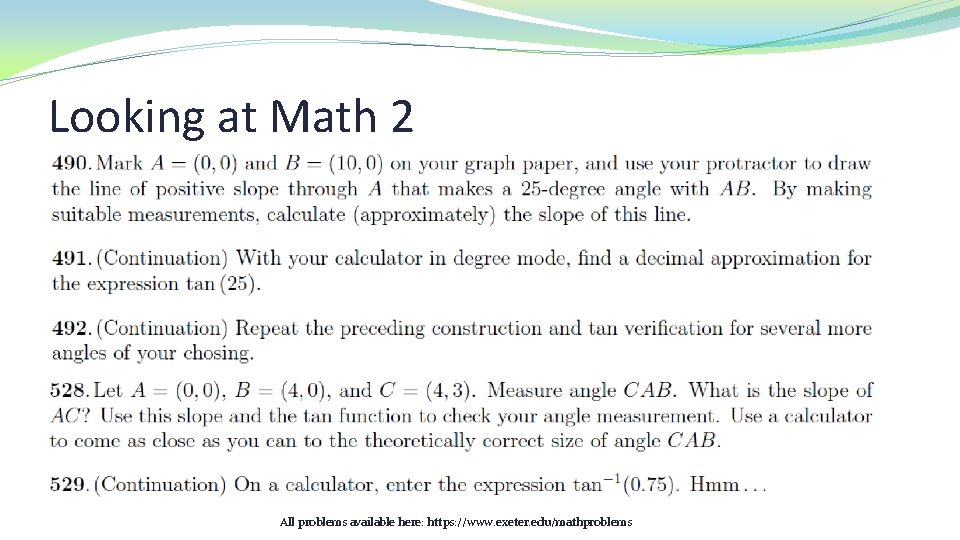 Problem Solving and Discussion to Discover Trigonometry Aviva