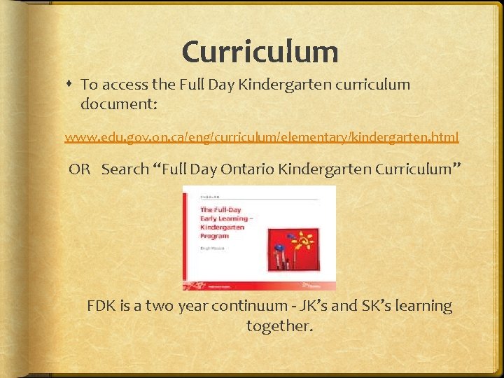 Welcome to Kindergarten Rick Hansen Public School 2013