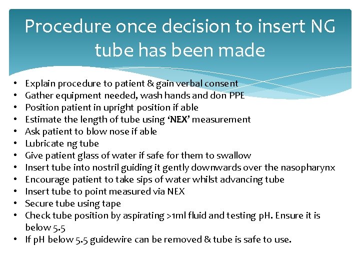 Safe Insertion of Nasogastric NG Feeding Tubes in