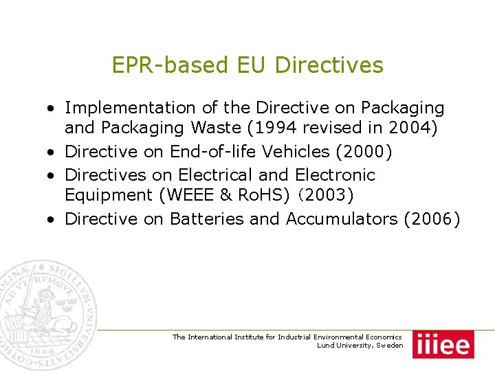 Trends in Extended Producer Responsibility within Enterprises Thomas
