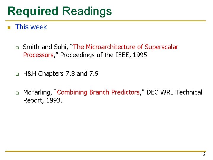 Design Of Digital Circuits Lecture 18 Branch Prediction