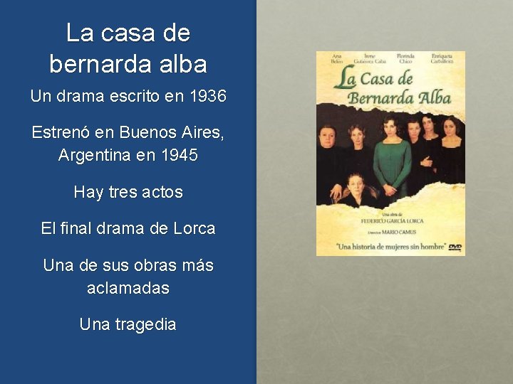 LA casa de Bernarda Alba Escrito por Federico