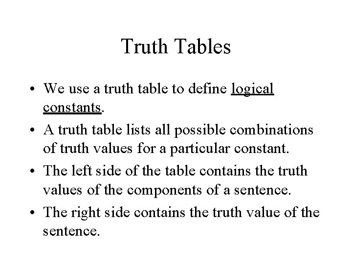 Conjunctions Disjunctions and Negations Symbolic Logic 2122001 Outline