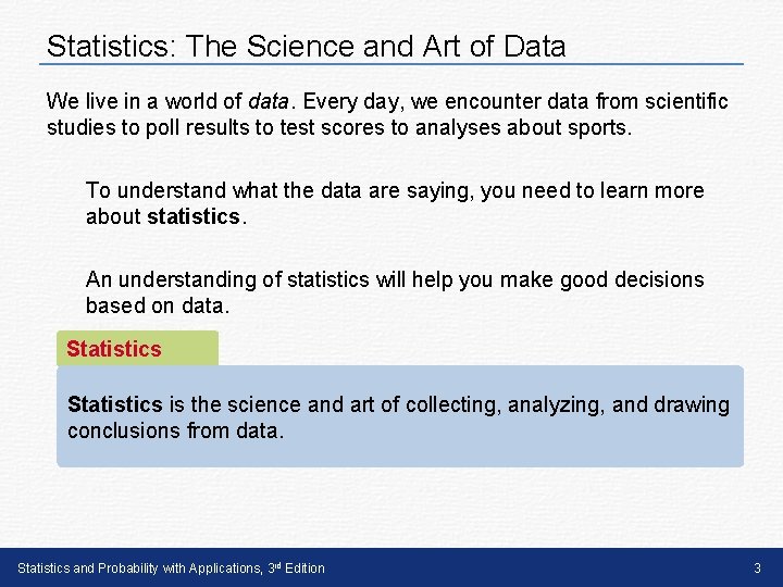 1 Analyzing OneVariable Data Lesson 1 1 Statistics