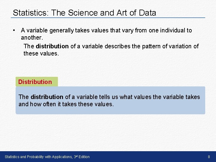 1 Analyzing Onevariable Data Lesson 1 1 Statistics