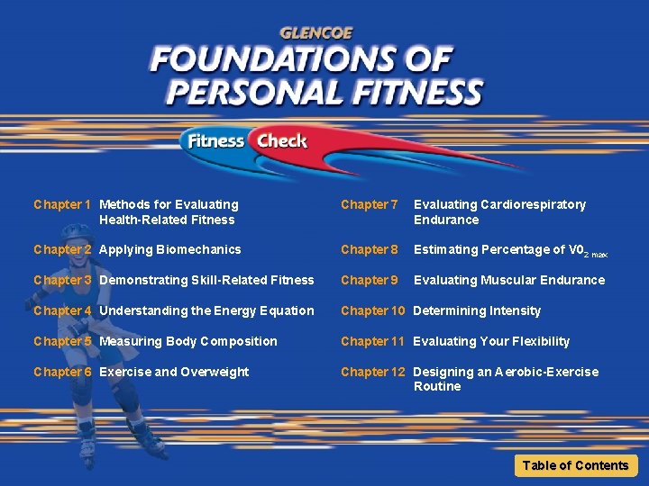 Table of Contents Chapter 1 Physical Activity Exercise