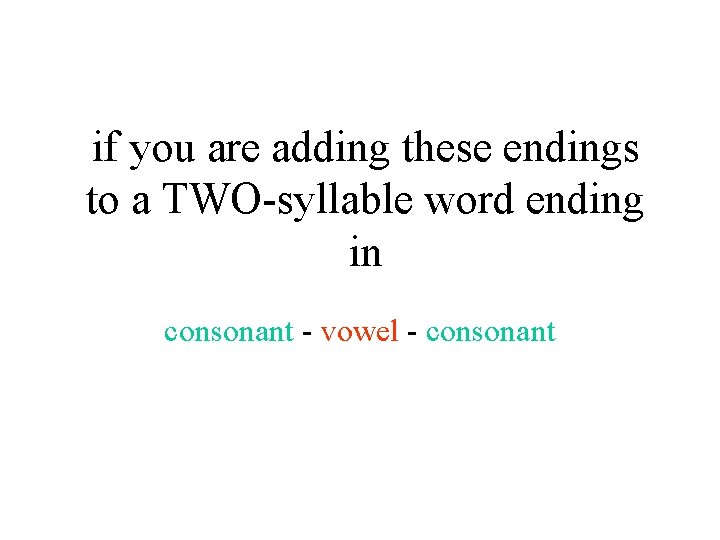 Doubling the CVC spelling rule a presentation by