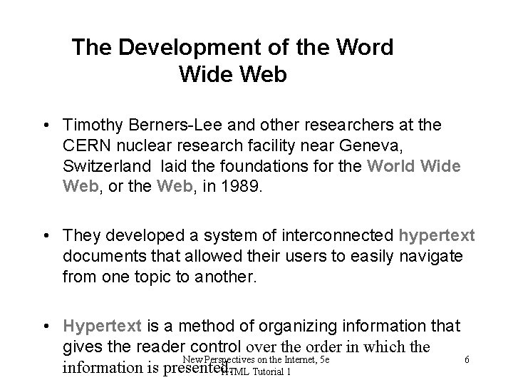 HTML Tutorial 1 Developing a Basic Web Page