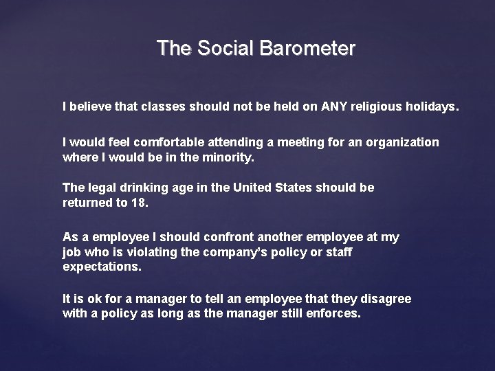 The Social Barometer Activity The Social Barometer I