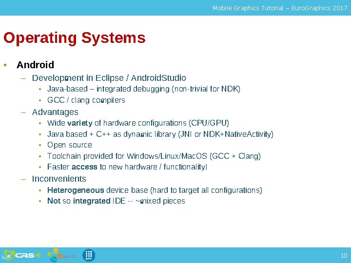 Mobile Graphics Tutorial Euro Graphics 2017 Visual Computing
