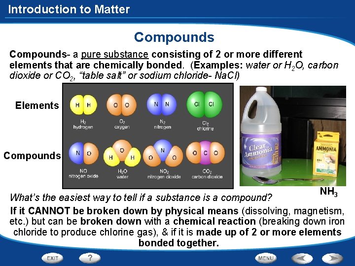 Introduction to Matter Table of Contents Describing Matter