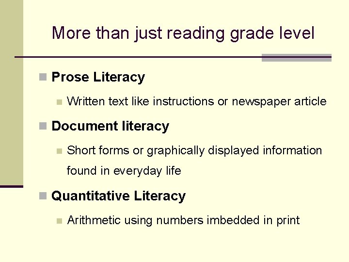 Health Literacy Starter Kit Basic Information and Resources