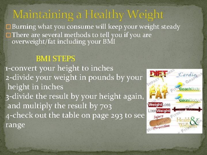 Managing Weight and Eating Behaviors Chapter 11 Vocabulary