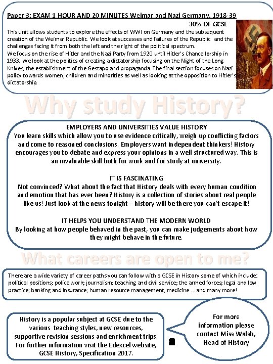 GCSE HISTORY Learn Enjoy Succeed by studying History