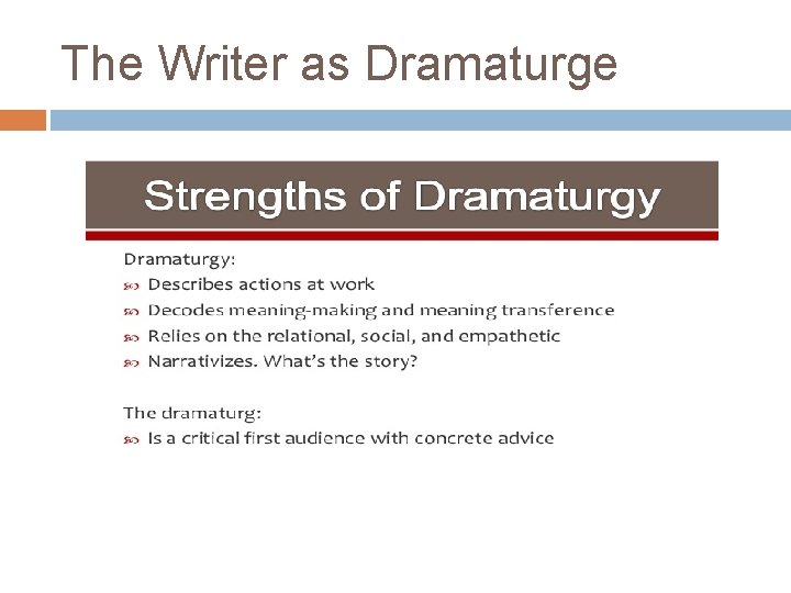 WRITING ABOUT DRAMA DRAMATURGY AND FIRSTYEAR COMPOSITION Justin