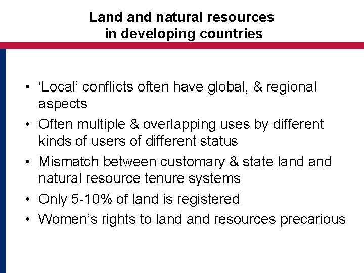 Understanding the causes and dynamics of resourcebased conflicts
