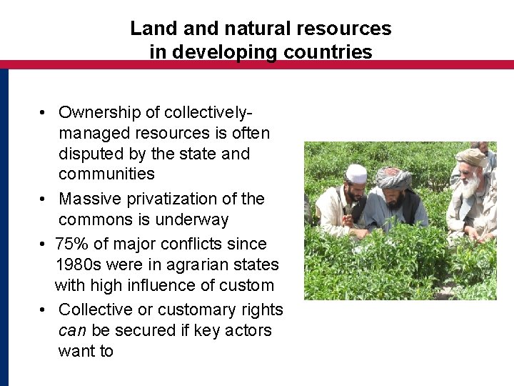 Understanding the causes and dynamics of resourcebased conflicts