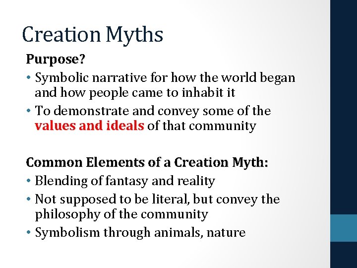 Native American Creation Myths September 2018 Define Literature