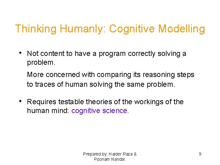 Artificial Intelligence 1 Outline 1 Introduction 2 Problems