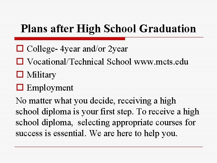WELCOME Robbinsville High School 8 th Grade Academic