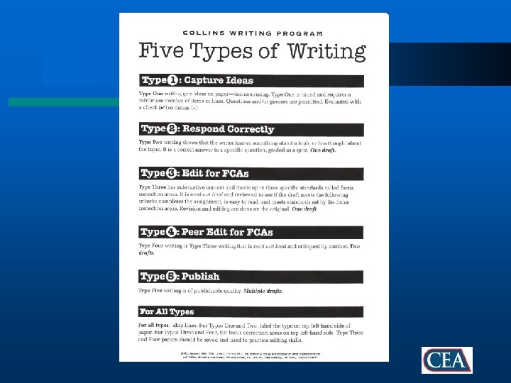 COLLINS WRITING Best Practice Writing Instruction for All