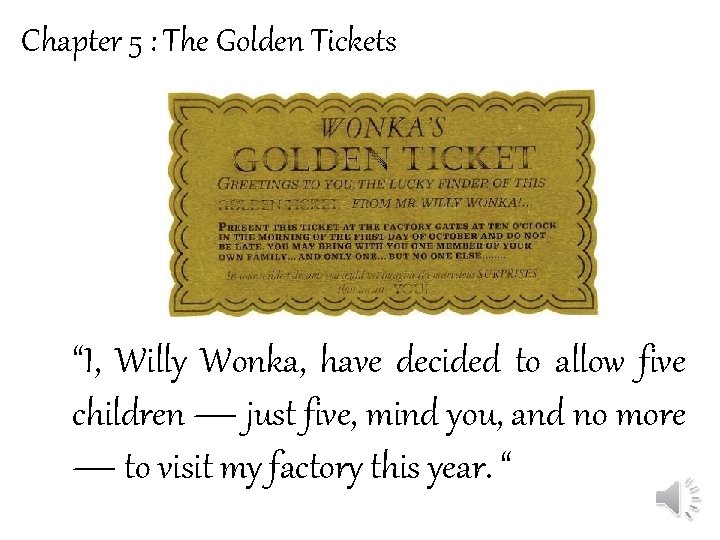 Charlie the Chocolate factory by Roald Dahl Chapters