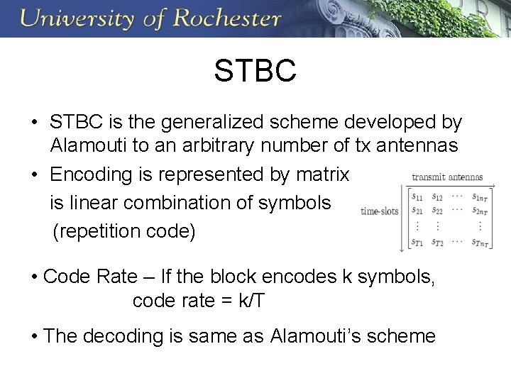 Space Time Block Codes Poornima Nookala Outline Motivation