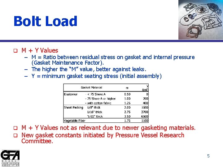Gasket Fabricators Association Technical Committee Presentation Estimators Guide