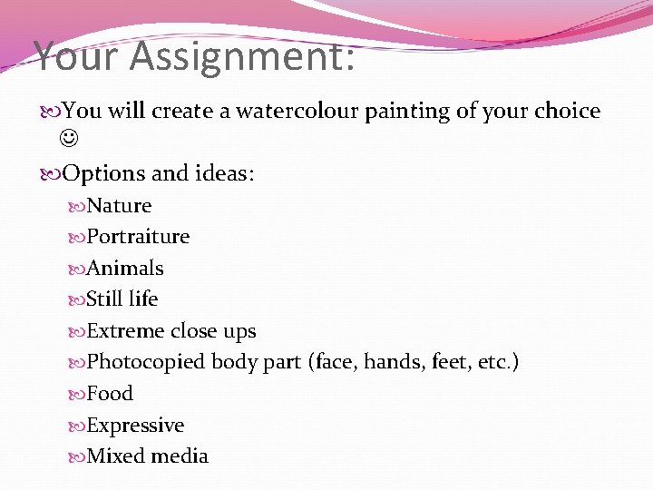 Water Colour Unit Vocabulary Watercolour Painting in pigments