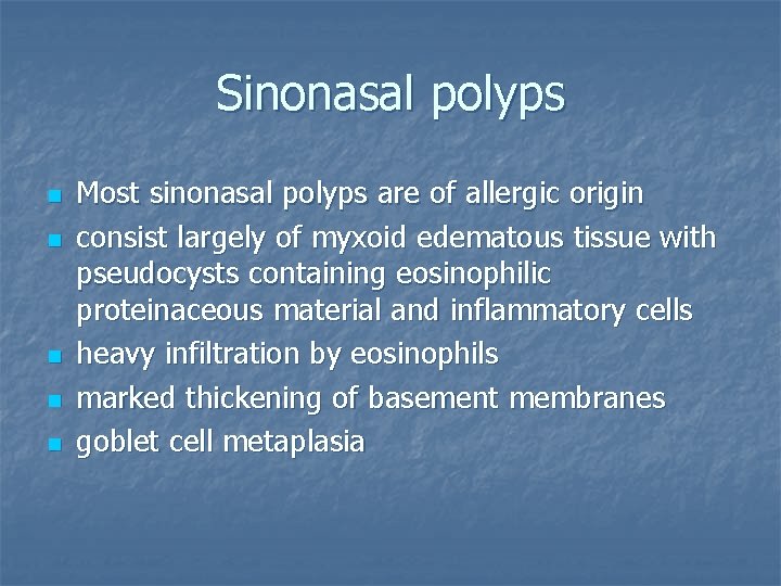 Benign sinonasal neoplasms and tumorlike lesions Prof Alena