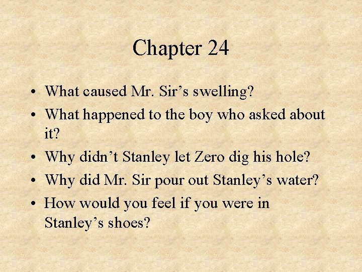 Holes By Louis Sachar Prereading Predict the role