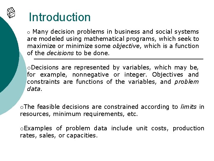 Lecture 1 Introduction Statement of stochastic programming problems