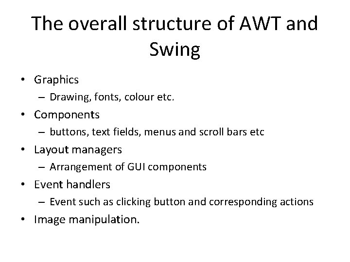 Unit 11 Objectoriented Programming Graphical User Interface Jin