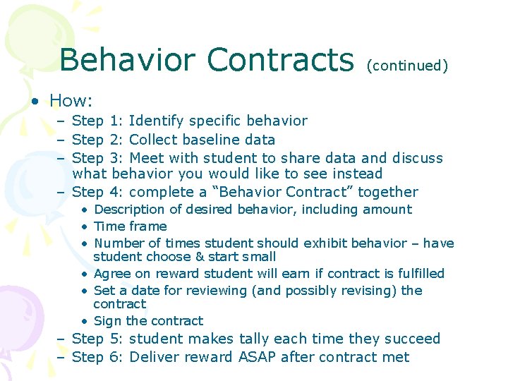 Behavioral Interventions Mystery Motivators Behavior Contracts ...