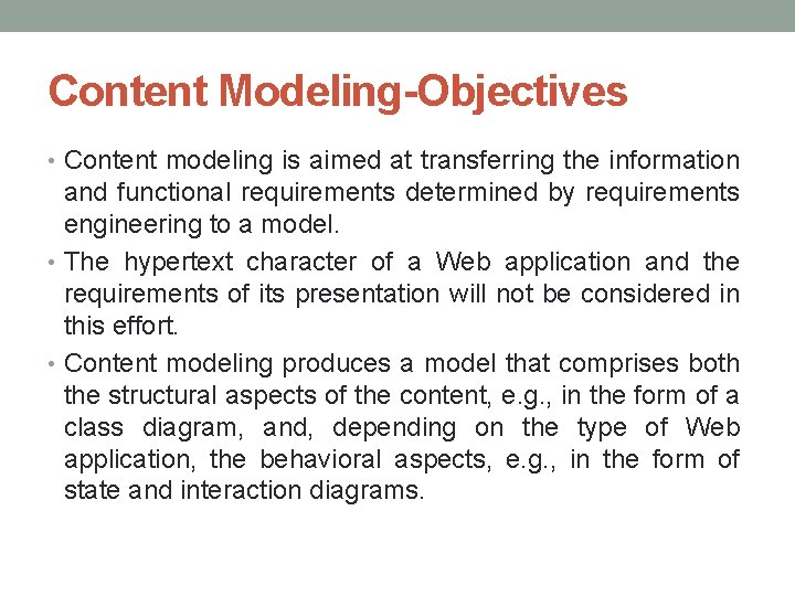 COURSE WEB SYSTEM ENGINEERING 02 Modeling Web Applications