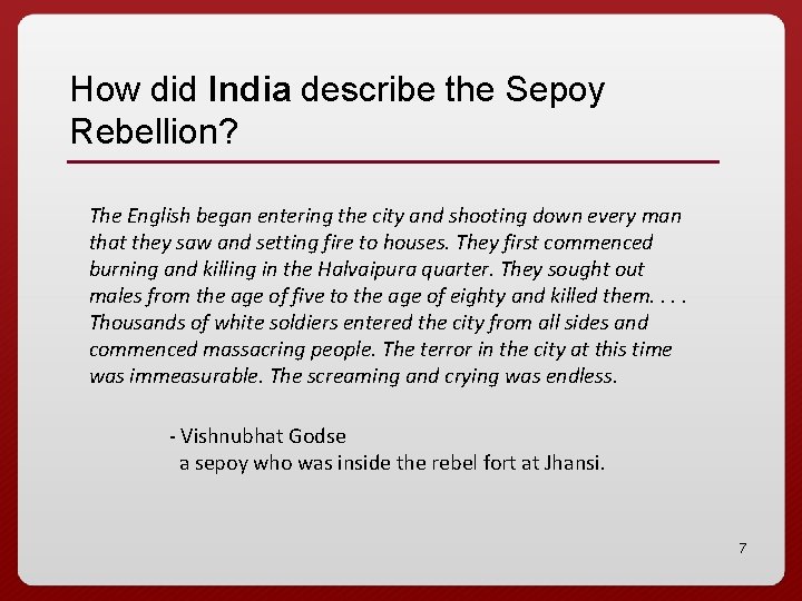 Response and Results of British Imperialism in India