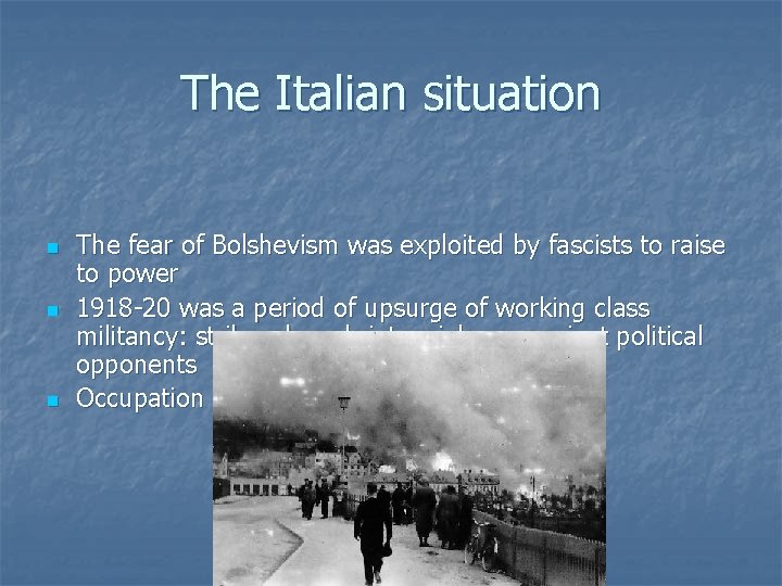 ITALIAN FASCISM The many problems and failures of