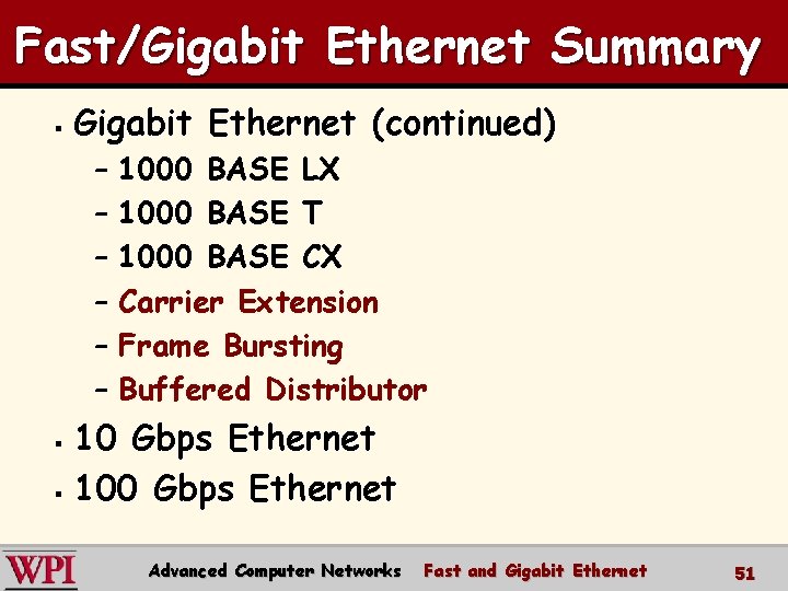 Fast Ethernet And Gigabit Ethernet Advanced Computer Networks