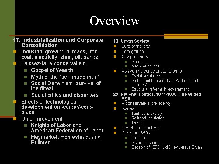 Industry Urbanization Immigration and the Gilded Age Enduring